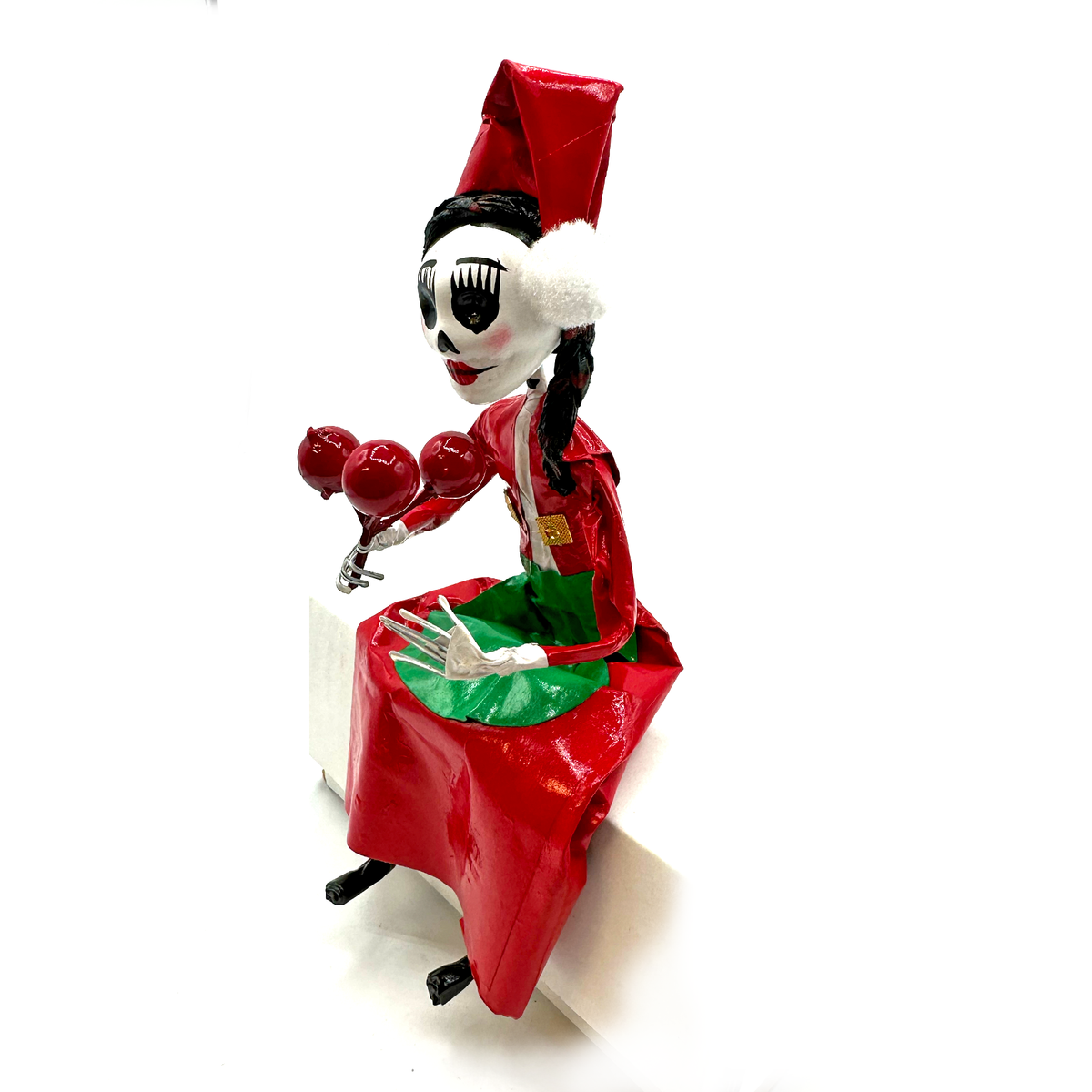 Mexican Handmade Paper Maché - Sra. Santa Sitting On A Shelf ...
