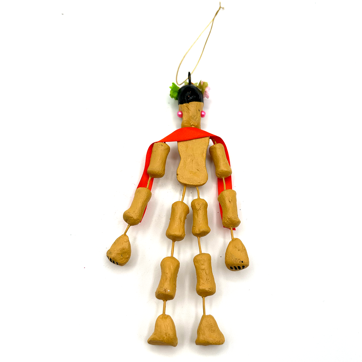 Handmade Mexican Barro Ornament - Calaca Frida – Muertolandia.com