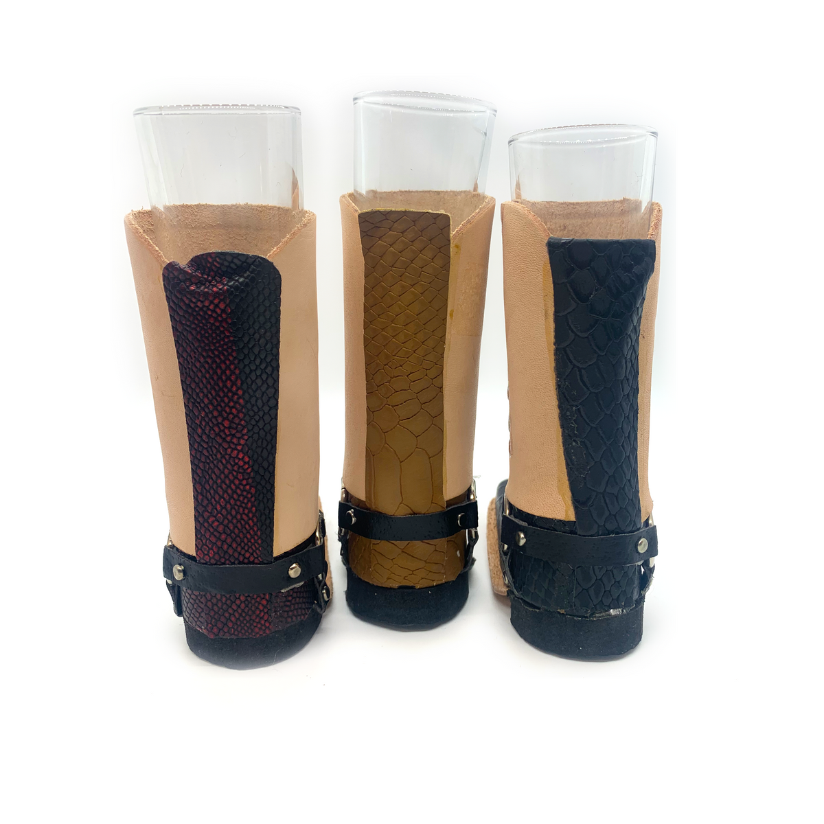Handmade Mexican Leather Mini-Boot Shot Glass Gift Set (3-Pack ...