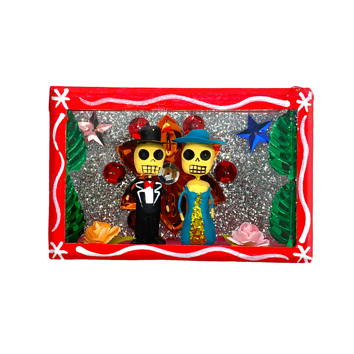 Handmade Window Shadow Box Nicho - Catrina y Catrin – Muertolandia.com